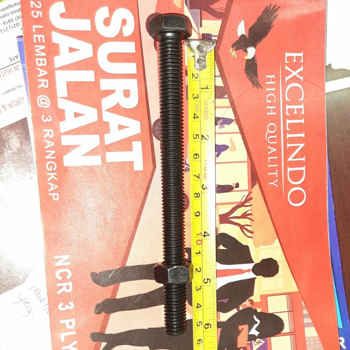 Jual Baut mur baja full drat 8.8 m12 x 150 baut kunci 19 baut m12 HTB ...