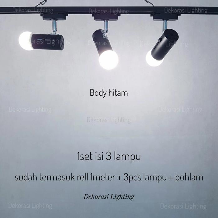Jual lampu sorot led rell 1 meter spotlight track - Putih 2 lampu ...