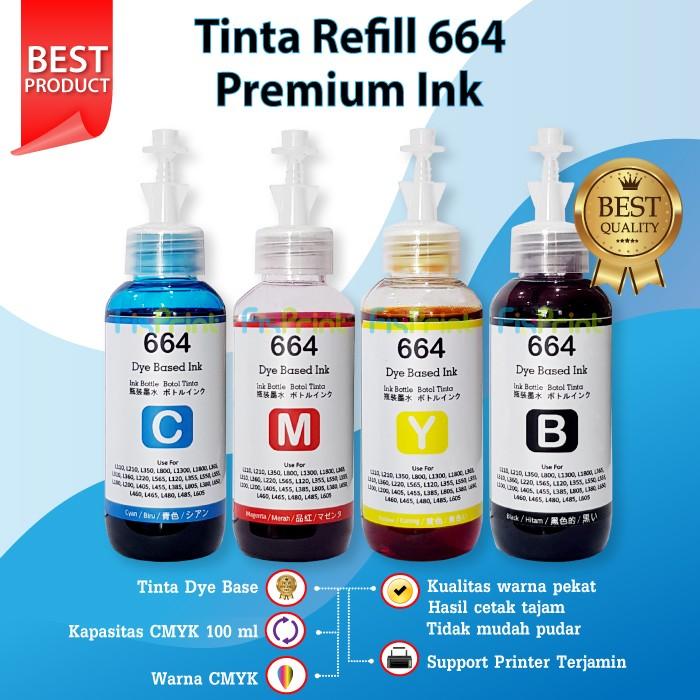Jual PAKET CMYK Tinta Refill 664 Premium Epson L120 L121 L360 L555 L565 - Jakarta Pusat ...