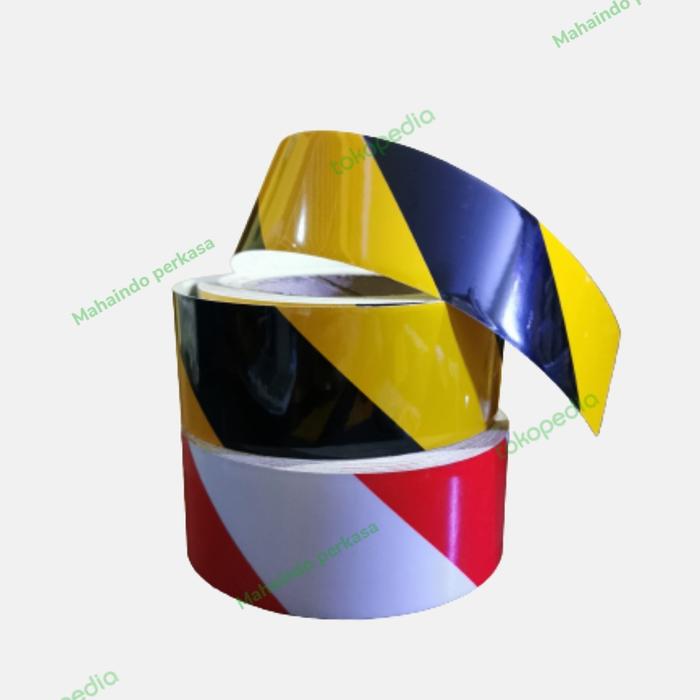 Jual Stiker reflective tape - police line kuning hitam 5cm x 45 mtr ...