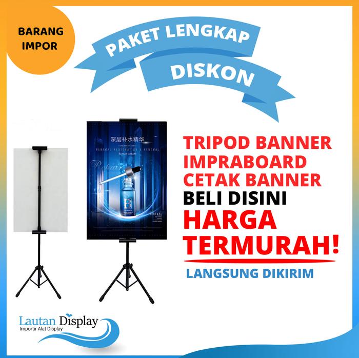 Jual Stand Banner Tripod Banner Plus Cetak Stiker dan Impraboard 60x160 ...