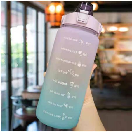 Jual botol minum viral gradasi botol kekinian rainbow doff 2 liter ...