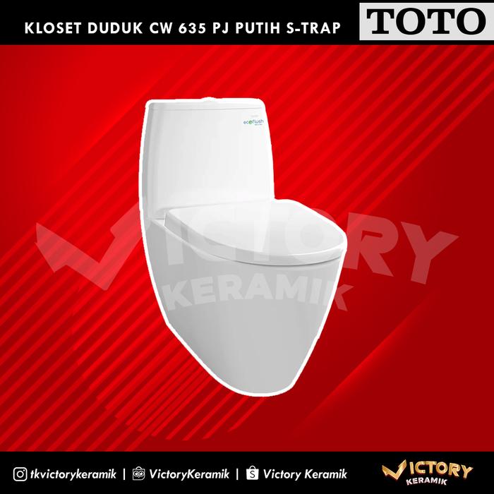 Jual KLOSET DUDUK/MONOBLOK TOTO CW 635 PJ PUTIH S-TRAP INSTALATION ...