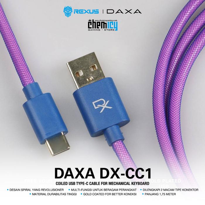 Jual Rexus Daxa Dx-cc1/ Cc1 Coiled Kabel Usb Type C For Mechanical ...