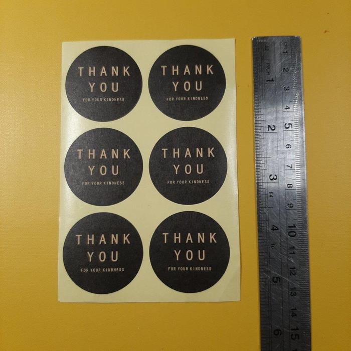 Jual Sticker : Thank You Round Hitam ( 1 lembar = 6 pcs ) - Jakarta ...