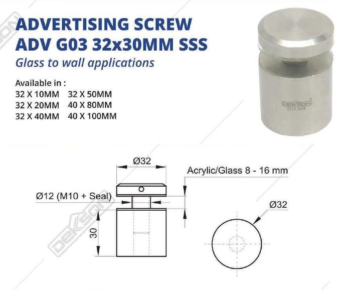 Jual ADVERTISING SCREW DEKKSON ADV G03 32X30MM SSS Pin Railing Solid 3 ...