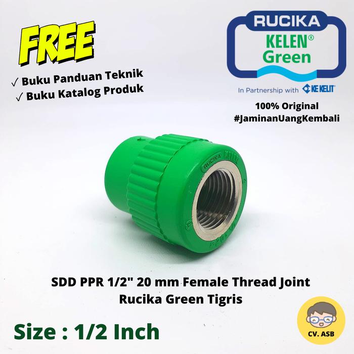 Jual SDD Sok Drat Dalam PPR 1/2 20mm Female Thread Join Rucika Green Tigris - Kota Tangerang ...