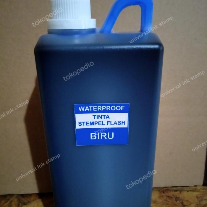 Jual Tinta stempel flash WATERPROOF, permanen 1 Liter BIRU TERBARU ...