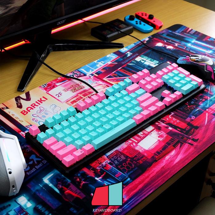 Jual Keycaps PBT Miami Retro - Double Shot Fullsize Keyset Custom ...