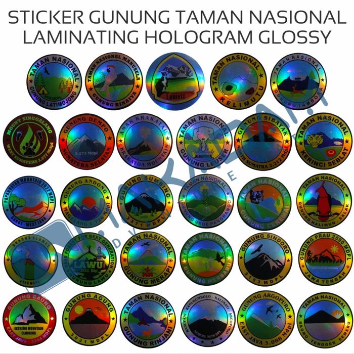 Jual stiker gunung sticker taman nasional gunung indonesia - Jakarta ...