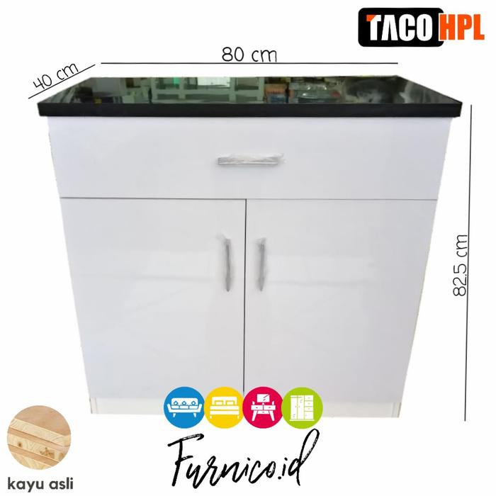 Jual kitchen set bawah 2 pintu / lemari piring / rak piring KAYU ASLI ...