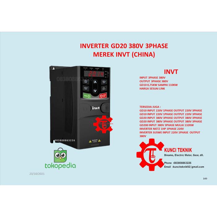Jual Inverter INVT GD20 30Kw 30000WATT China In 380v 3phase Out 380v ...