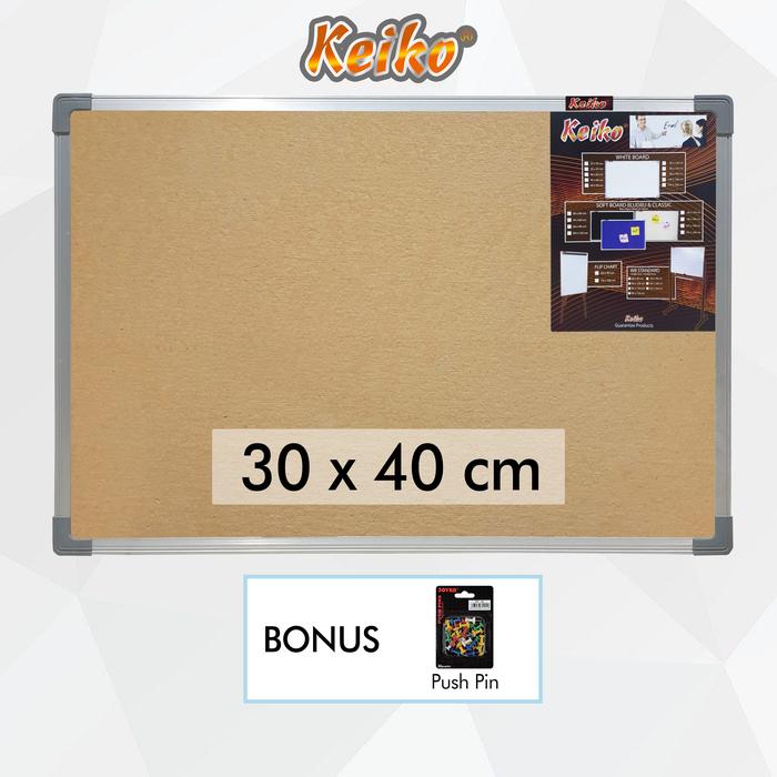 Jual Softboard Cork Pin Board / Papan Mading Gantung Keiko 30 x 40 cm ...