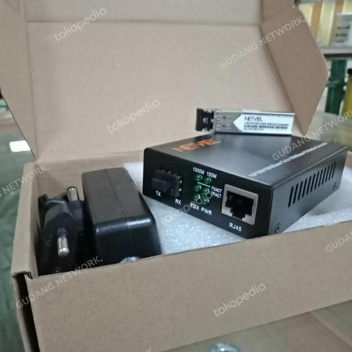 Jual NETVIEL MEDIA CONVERTER 1Gbps NVL-MC-SFP1G with SFP Module Slot LC ...