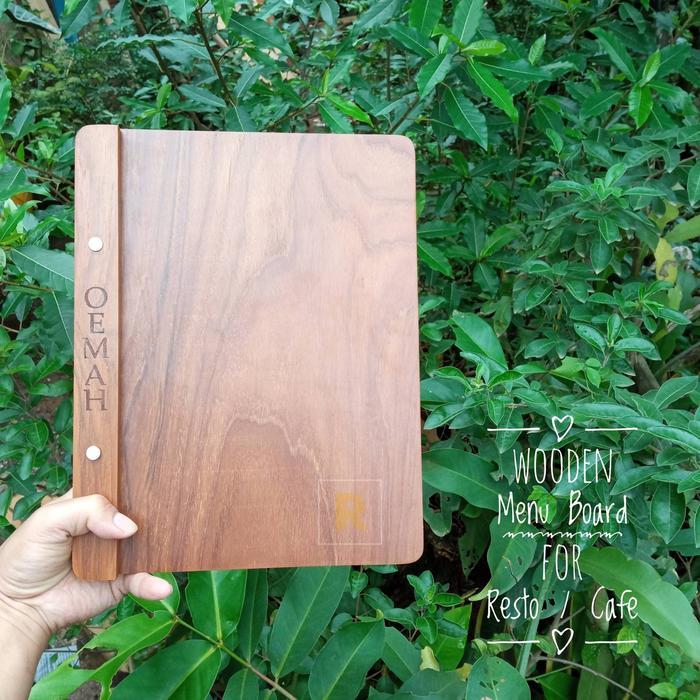 Jual Papan Buku Menu Kayu Jati Untuk Cafe / Menu Board Size A4 Di ...