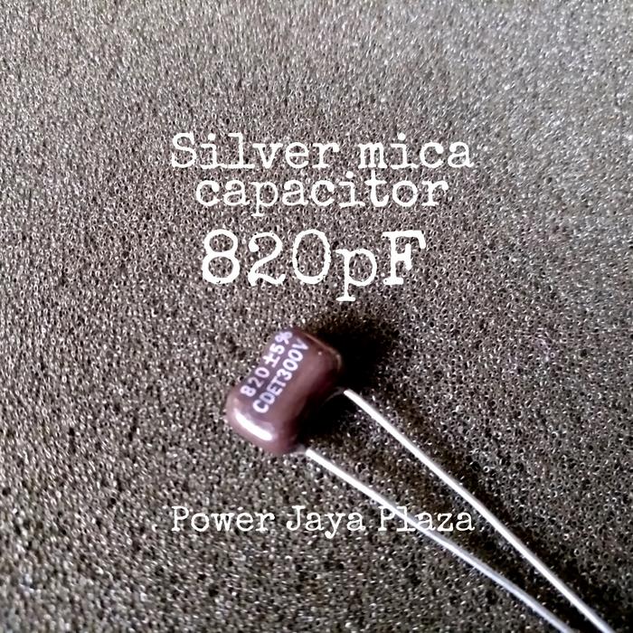 Jual Silver mica Japan capacitor 820pF 300v 5% kapasitor silver mika ...