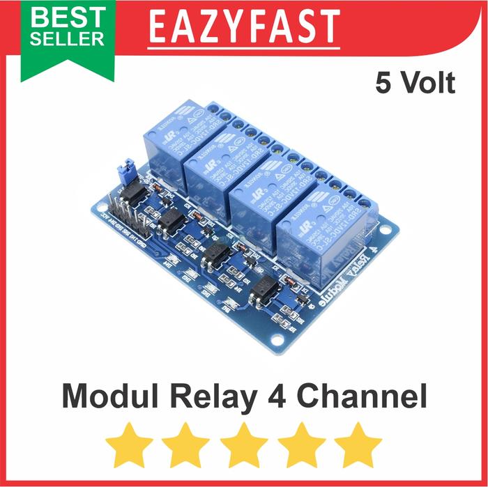 Jual Relay Modul 4 Channel Arduino SPDT 5 Pin Optocoupler Compatible - Kab. Bandung - Eazyfast ...