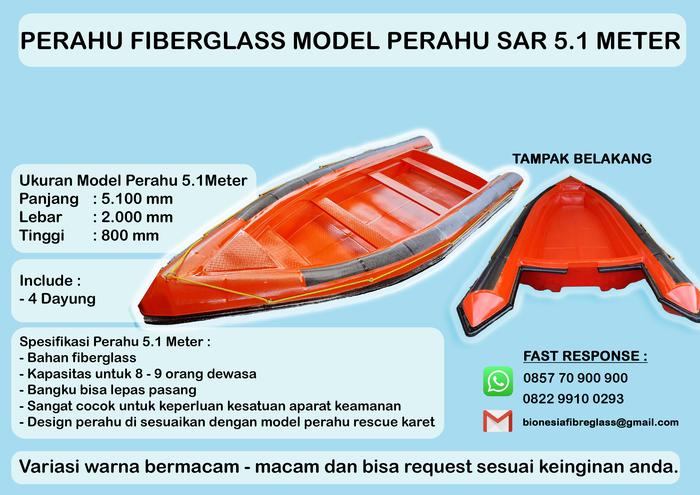 Jual PERAHU MODEL SAR RESCUE / PERAHU UKURAN 5 METER / PERAHU FIBER ...