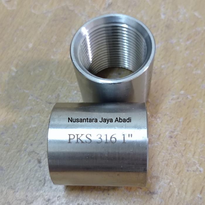 Jual Socket Stainless SS 316 1 " inchi DN 25 Coupling SDD Sock Drat ...