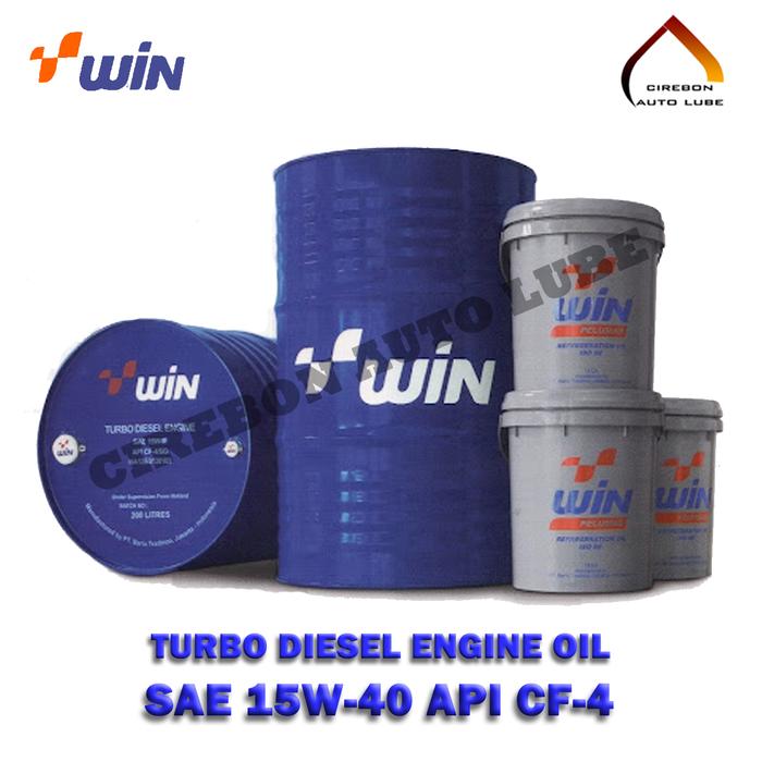 Jual Win Turbo Diesel Engine Oil 15W-40 API CF4 Drum 200 Liter - Kab ...