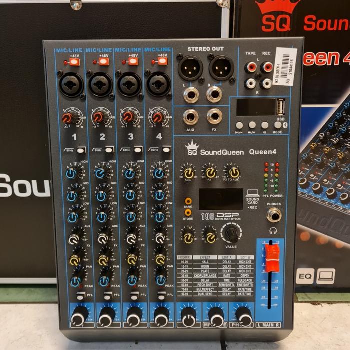Jual MIXER AUDIO SOUNDQUEEN QUEEN4 4CHANNEL BLUETOOTH USB SOUNDCARD ...