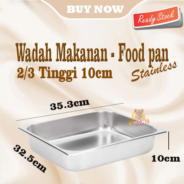 Jual Food pan prasmanan Stainless ukuran 2/3 tinggi 10cm Wadah ...
