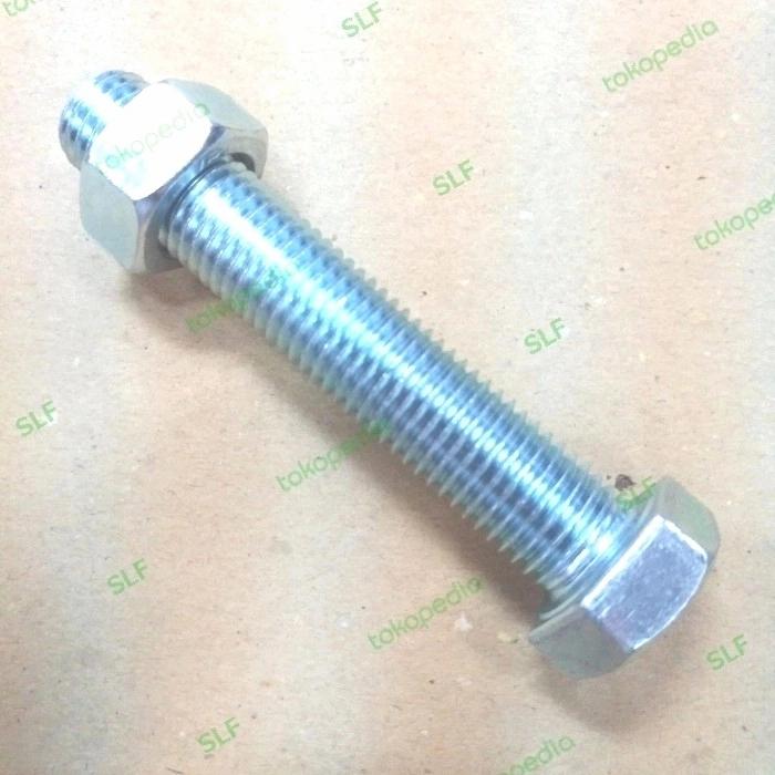 Jual Baut Mur Putih M16x35 BMP M16 x 35 Baut Mur Besi Galvanis Set ...