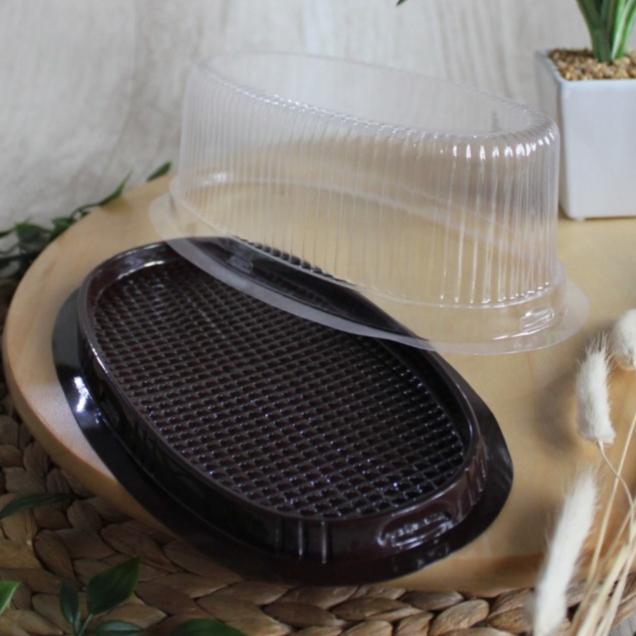 Jual mika oval kemasan cheese cake brownies packaging tempat roti mini ...