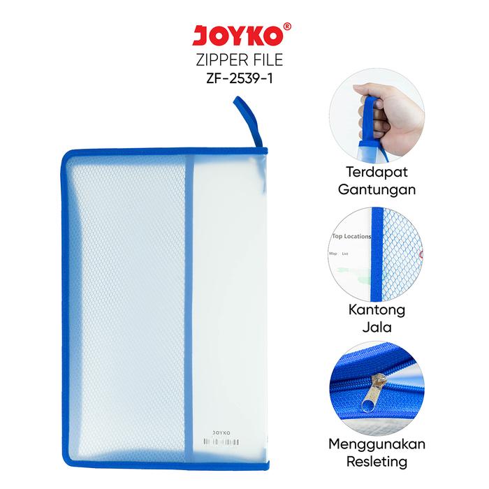 Jual Zipper File Map Plastik Resleting Joyko ZF-2539-1 F4 Jala ...