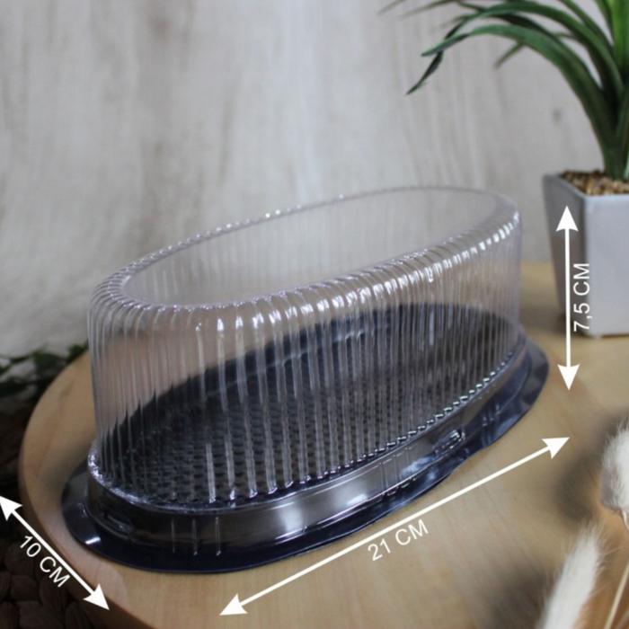 Jual mika oval kemasan cheese cake brownies packaging tempat roti mini ...