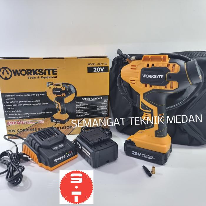 Jual CAP115D CORDLESS KOMPRESOR ANGIN MINI POMPA BAN 150PSI 2AH ...