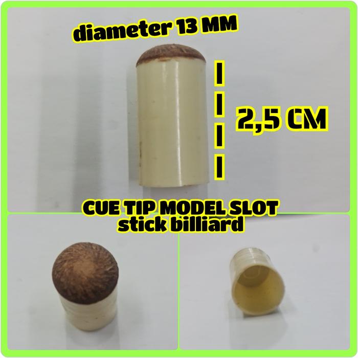 Jual MODEL SLOT 13 MM CUE TIP STICK BILLIARD UJUNG TONGKAT BILIARD ...