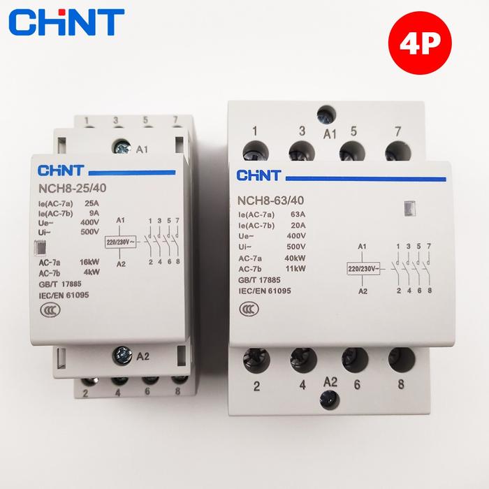 Jual CHINT NCH8-63/40 Modular AC 4 pole Contactor 230V 63Amp - Jakarta ...