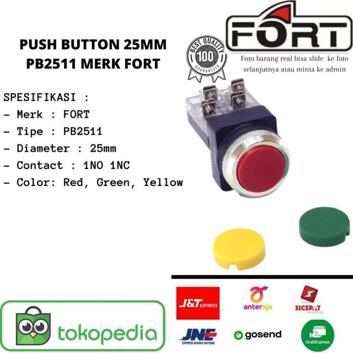 Jual TOMBOL Push ON HIJAU Saklar Pencet Box Panel Listrik Switch Button ...