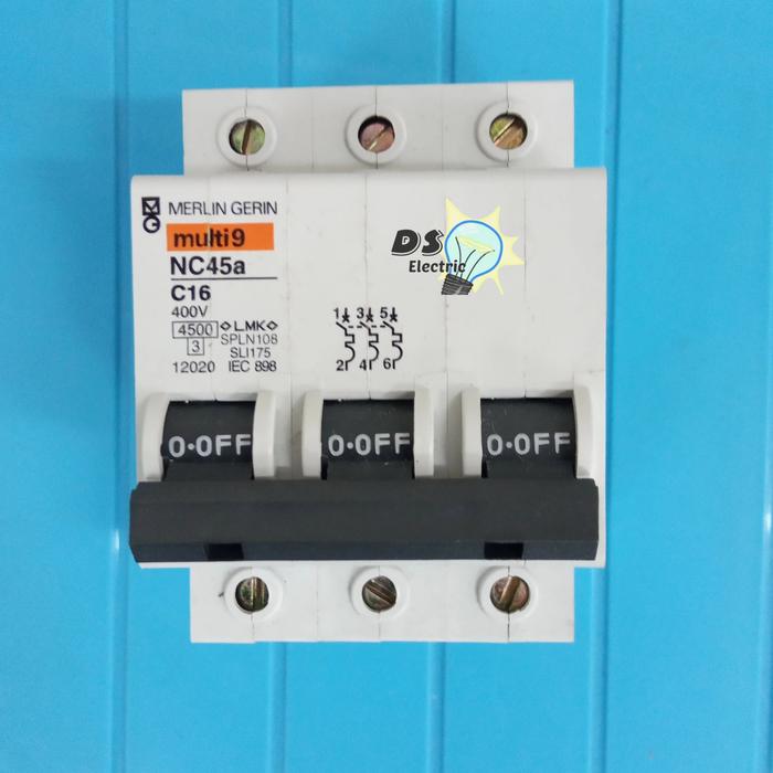 Jual SCHNEIDER Merlin Gerin MCB NC45a C16 16A 3phase 3 Pole 3 Phase 4 ...