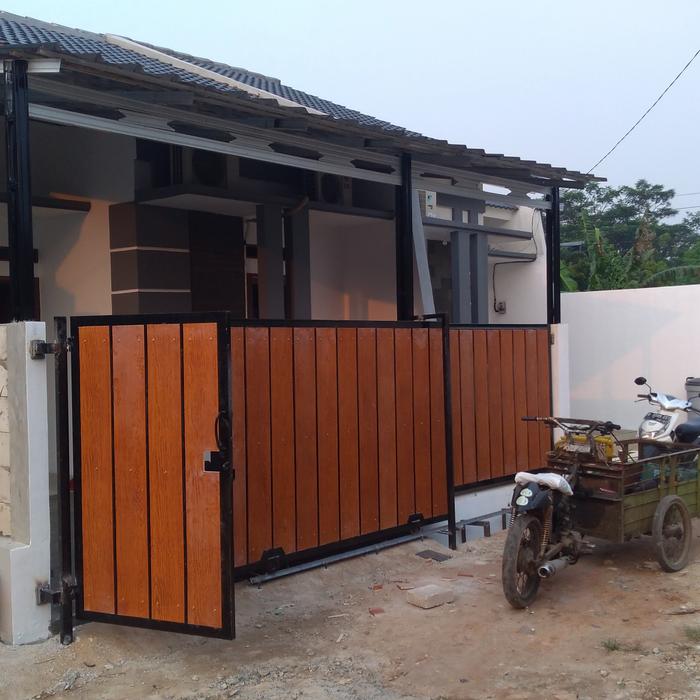Jual pagar grc motif kayu | Pagar Motif Kayu | Pintu Pagar Kombinasi ...