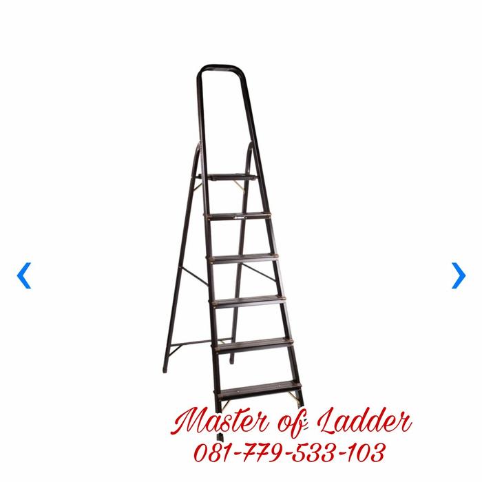 Jual Krisbow Tangga Aluminium dengan handle 6 step motif kayu black ...