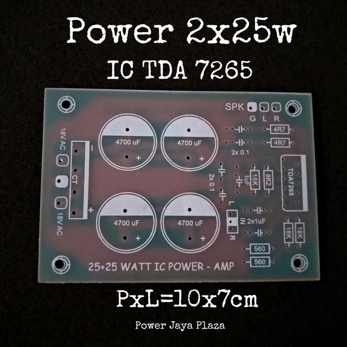 Jual Pcb power 2x50w IC TDA 7265 TDA7265 + Rangkaian PSU bahan fibre ...