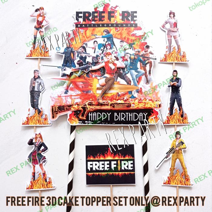 Jual Free Fire Cake Topper Set/Cake Topper 3D Free Fire/Topper Free ...