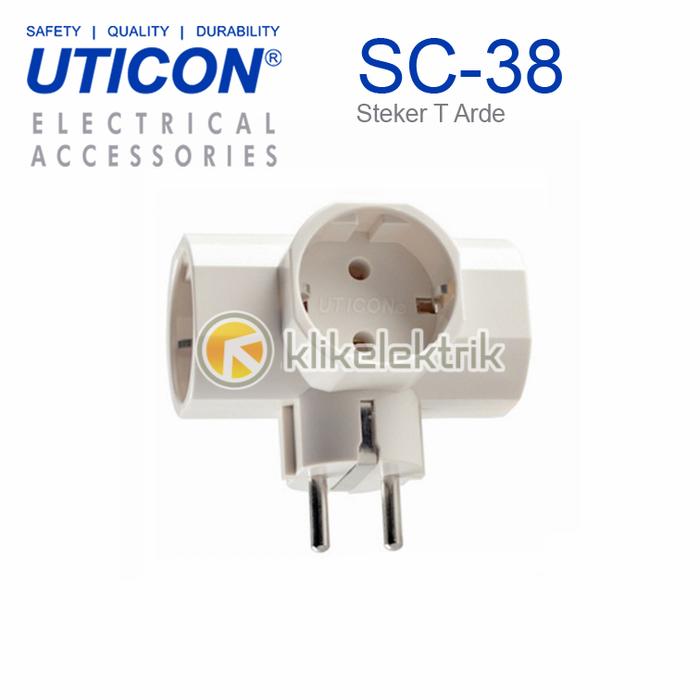 Jual Steker T Arde 3 Soket Uticon SC-38 SNI Colokan Listrik SC 38 ...