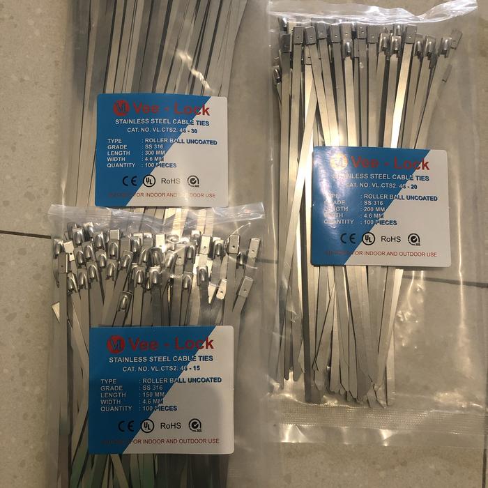 Jual Cable Ties SS316 - Kabel Tis Stainless 316 4.6 x 150mm 200mm 300mm ...