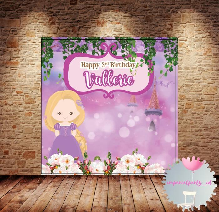 Jual Custom Backdrop Banner Spanduk Happy Birthday Rapunzel Tangled ...