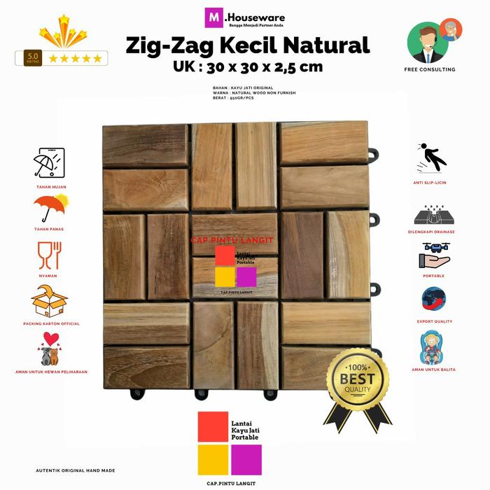 Jual Decking tile lantai kayu jati bongkar pasang 30x30 cm Kayu ...