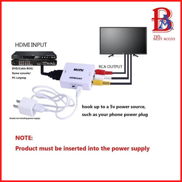 Jual Mini Box HDMI2AV / HDMI TO AV RCA Converter Adaptor / Mini HDMI2AV ...