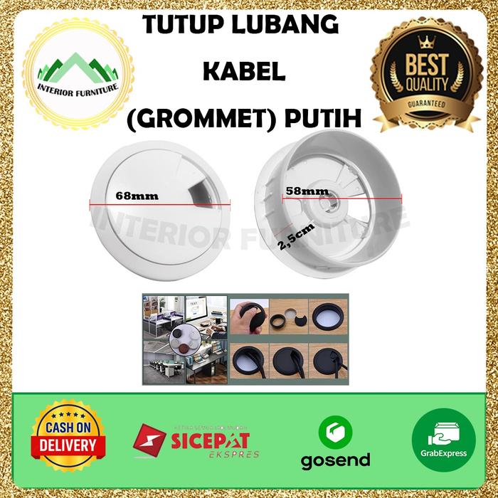 Jual Tutup Lubang Kabel /grommet cable / tutup glomet 70mm plastik ...