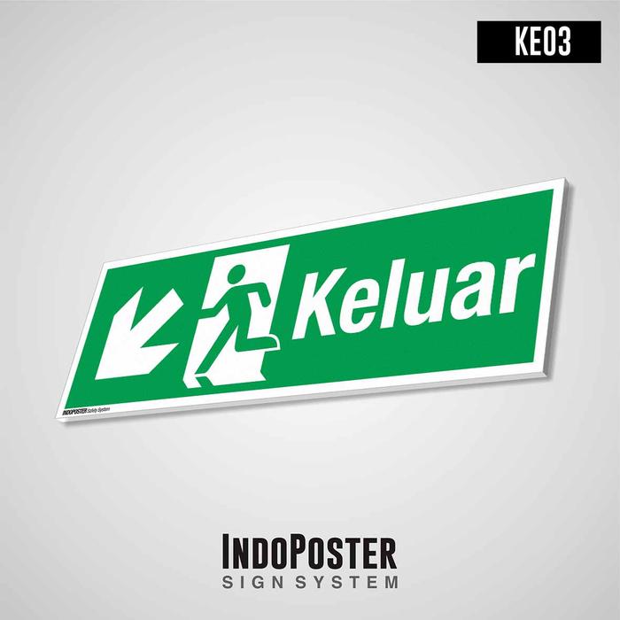 Jual Safety Sign Emergency Rambu K3 PVC Arah KELUAR Exit Arah Kiri ...
