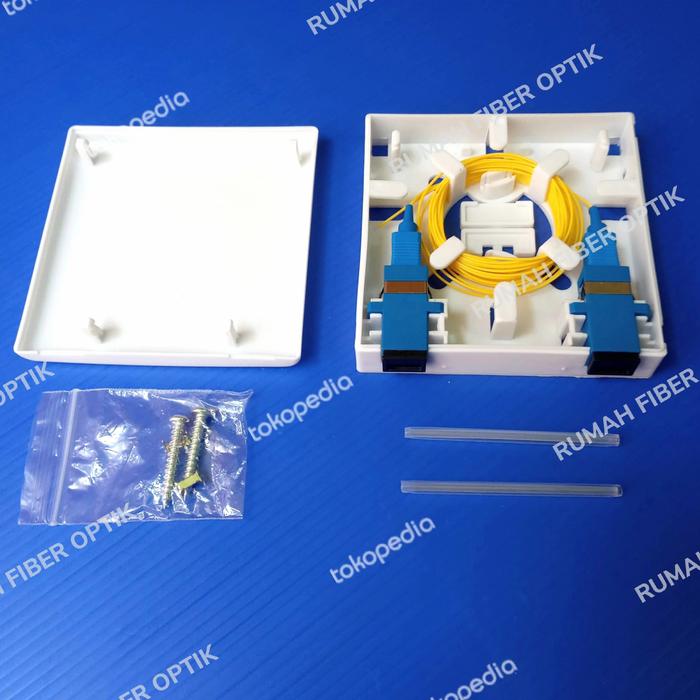Jual roset 2 core lengkap pigtail SC UPC/roset 2core FTTH/roset fiber ...