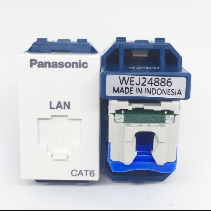 Jual PANASONIC Stop Kontak Oulet Data LAN Cat 6 WEJ 24886 W Wide Series ...