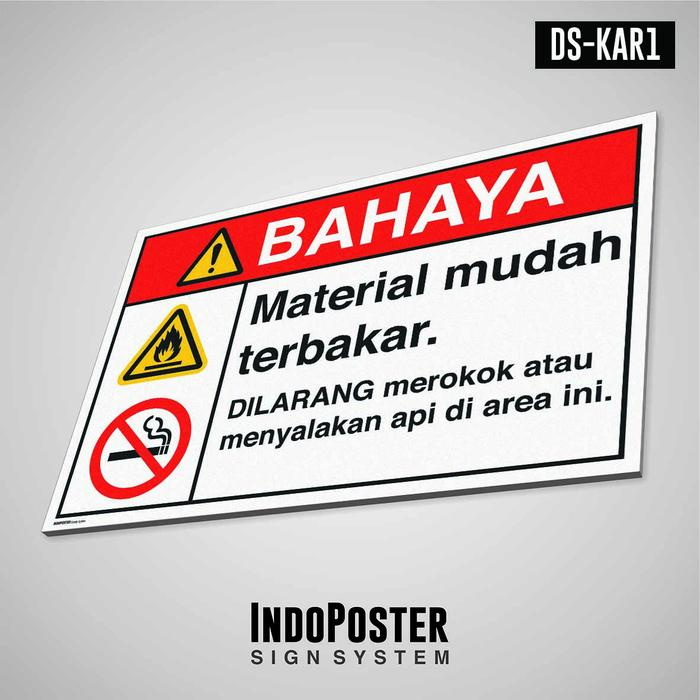 Jual Safety sign K3 PVC ANSI mudah terbakar dilarang merokok - S - Kab ...