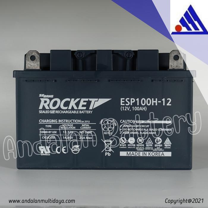 Jual BATERAI ROCKET 12V 100Ah / VRLA ESP 100H-12/ AKI KERING 12V 100Ah ...